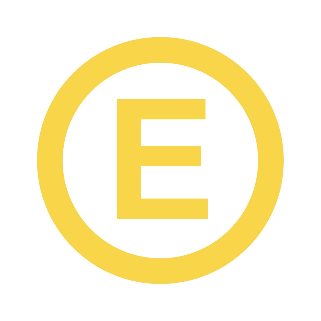 E Sticker Decal Die Cut - Self Adhesive Vinyl - Weatherproof - Made in ...