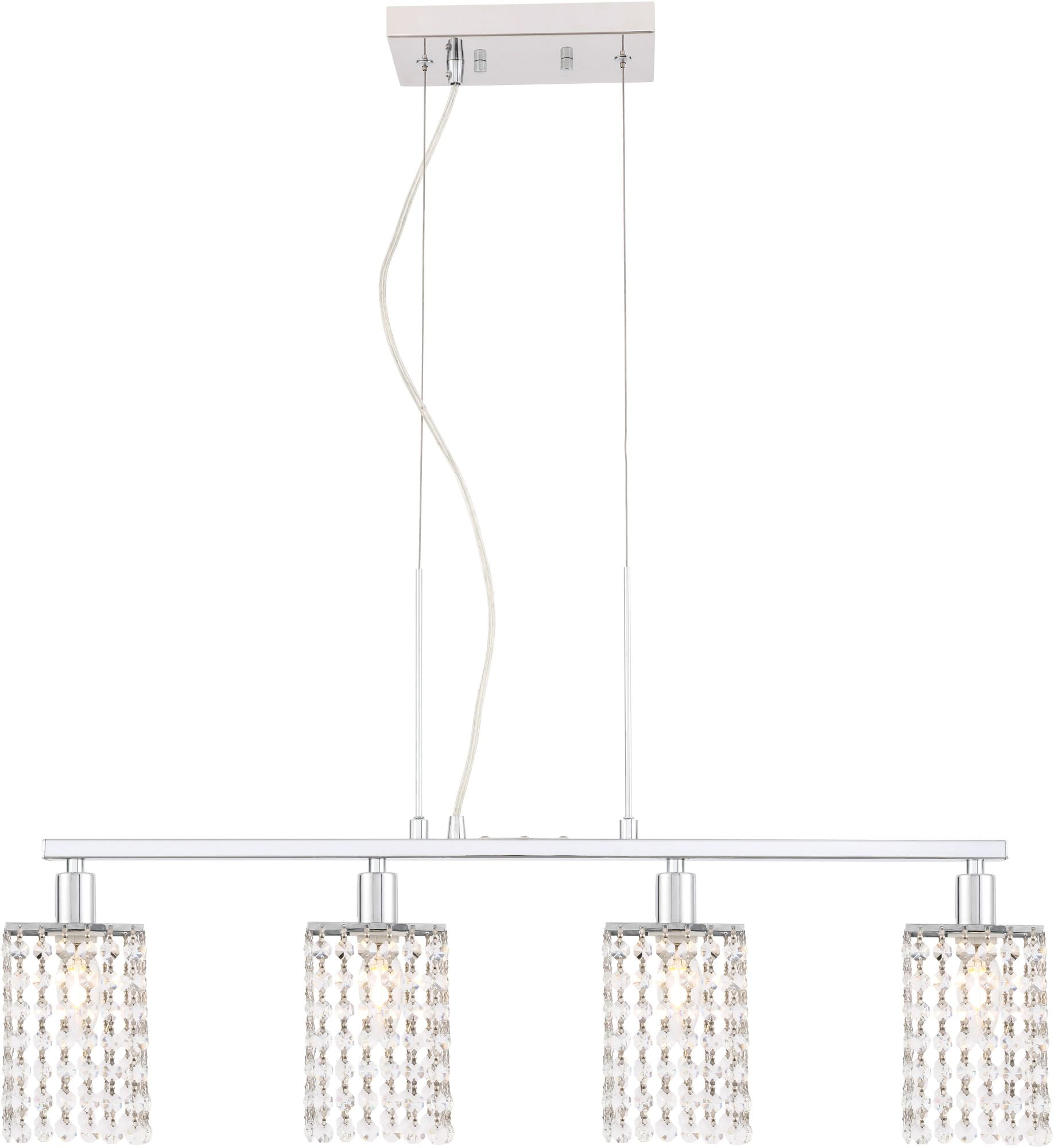 Elegant Lighting Ld7502 Taylor 4 Light 31" Wide Crystal Linear ...
