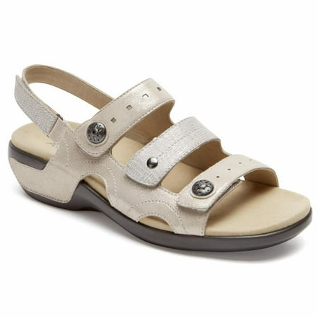 Aravon POWER COMFORT SANDALS THREE STRAP METALLIC SAND SANDAL - Walmart.ca
