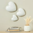 DecMode White Ceramic Slanted Heart Wall Decor with Varying Sizes (3 ...