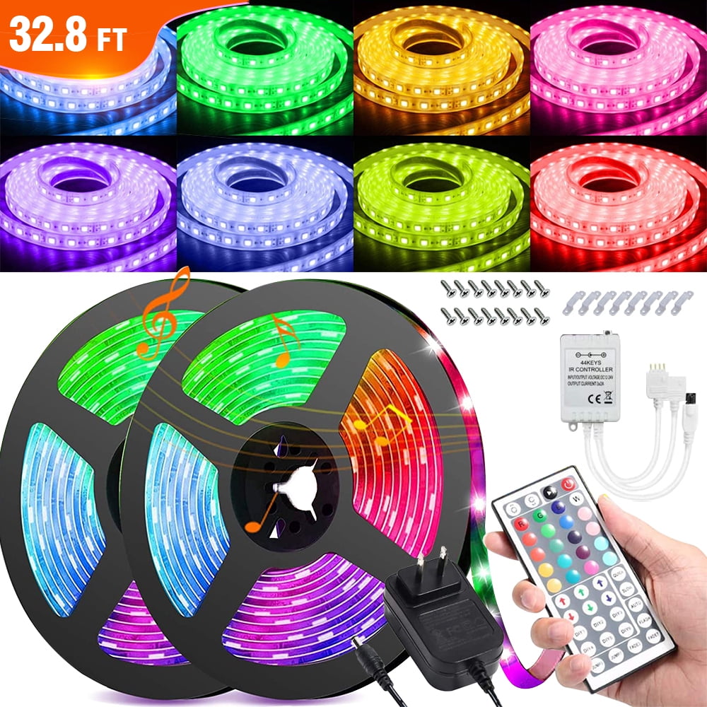LED Light Strip 32.8ft/10m RGB LED Strip Light Color Changing 5050 SMD ...