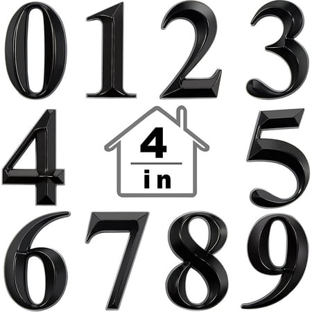 10 Pieces 4 Inch House Numbers 3D Door Mailbox Numbers 0-9 Self ...