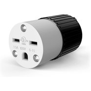 Hubbell HBL61CM64 Compact Gray Nylon Weatherproof Panel Mount Inlet ...