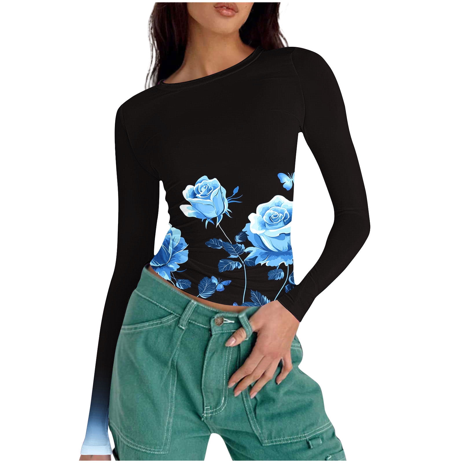 Click here for Njdvhb Womens Long Sleeve Round-Neck Blouses & Shi... prices