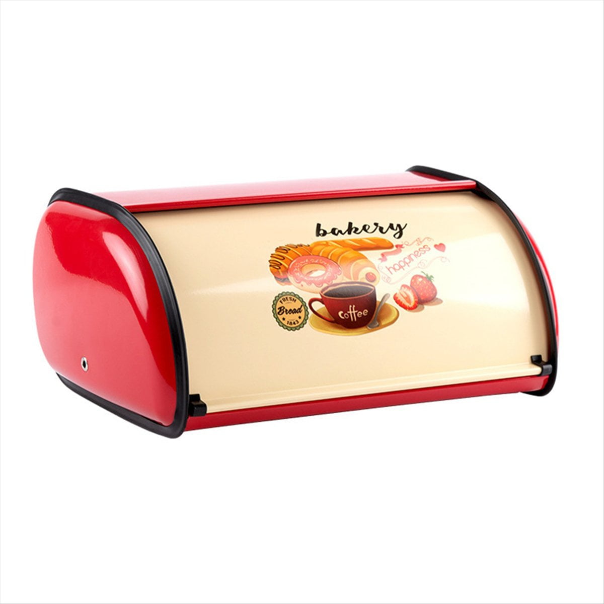 Caja de Pan de Metal con Tapa Enrollable, Contenedor de Pan de Metal ...