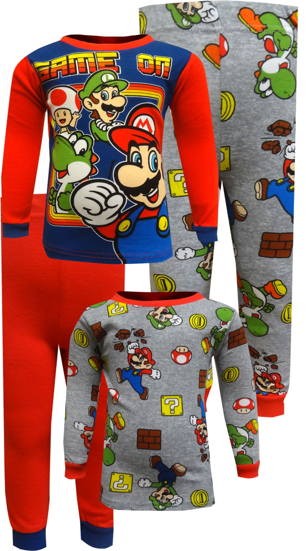 Super Mario Game On! 4 Piece Cotton Pajamas - Walmart.com