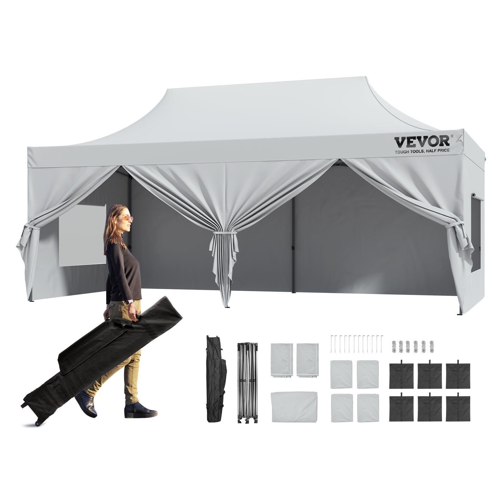 Click here for Vevor 10x20 Ft Pop Up Canopy With Removable Sidewa... prices