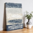 Blue Beige Stripes Canvas Wall Art for Living Room, Vintage Rustic ...
