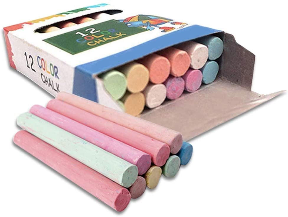 Chalk Sticks, Mixed Colour White Chalk Sticks Pack Kids Playground ...