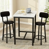 Recaceik 3 Piece Pub Table Sets, 23.6” Square Faux Marble Bar Tables ...