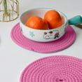 3pcs Sturdy Round Hand Braided Cotton Table Coasters with Thermal ...