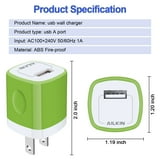 Ailkin USB Wall Charger, Dual Port Adapter, Compact Fast Charging Cube ...