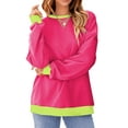 Fantaslook Color Block Sweatshirts for Women Crewneck Long Sleeve ...