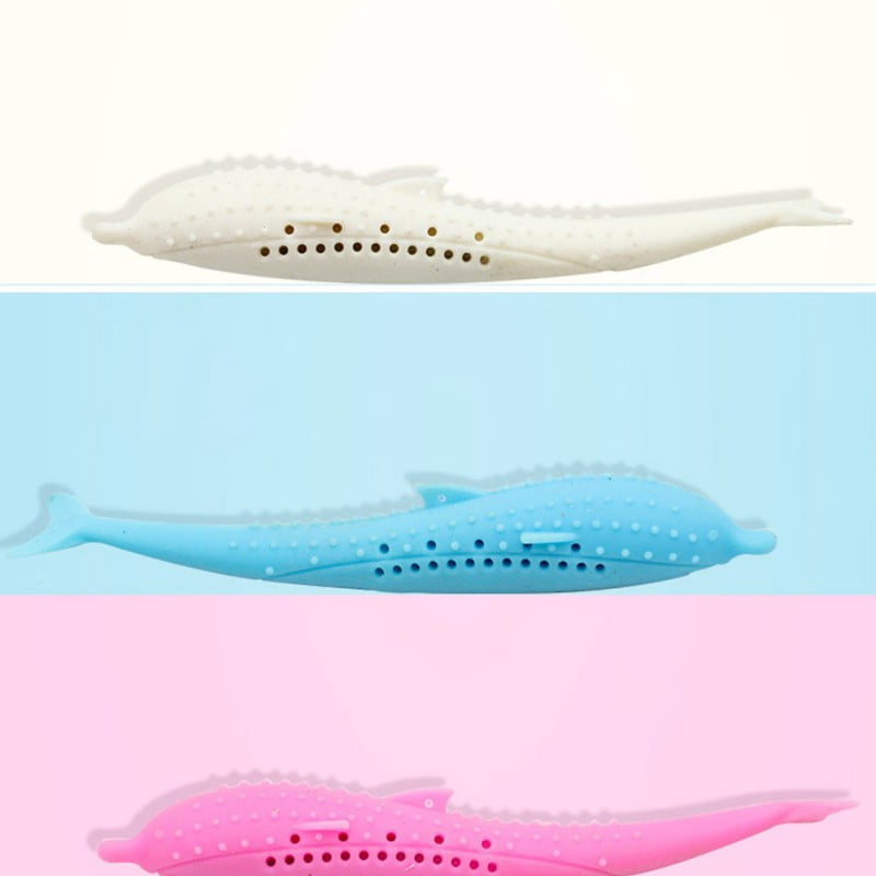 Cat Fish Shape Toothbrush With Catnip, Pet Eco-Friendly Silicone Molar ...