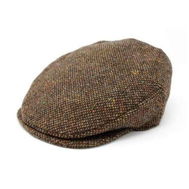 Hanna Hats Men's Donegal Tweed 100% Wool Vinatge Irish Driving Flat Cap Handcrafted in Ireland ...