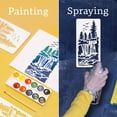 1 Set 3Pcs 3 Styles Waterfall PET Hollow Out Drawing Painting Stencils ...