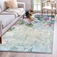 Spring Pink Flower Washable Rug 2.7x5 Area Rug for Living Room Bedroom ...