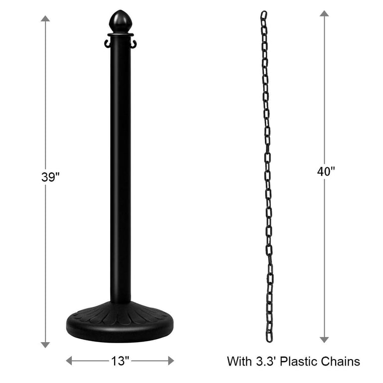 Fillable Base Stanchion Poles 6-Pack Red Crowd Control Stanchions With ...