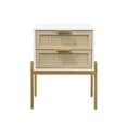 Nathan James Andrew Side Table with 2 Drawers, White/Gold - Walmart.com