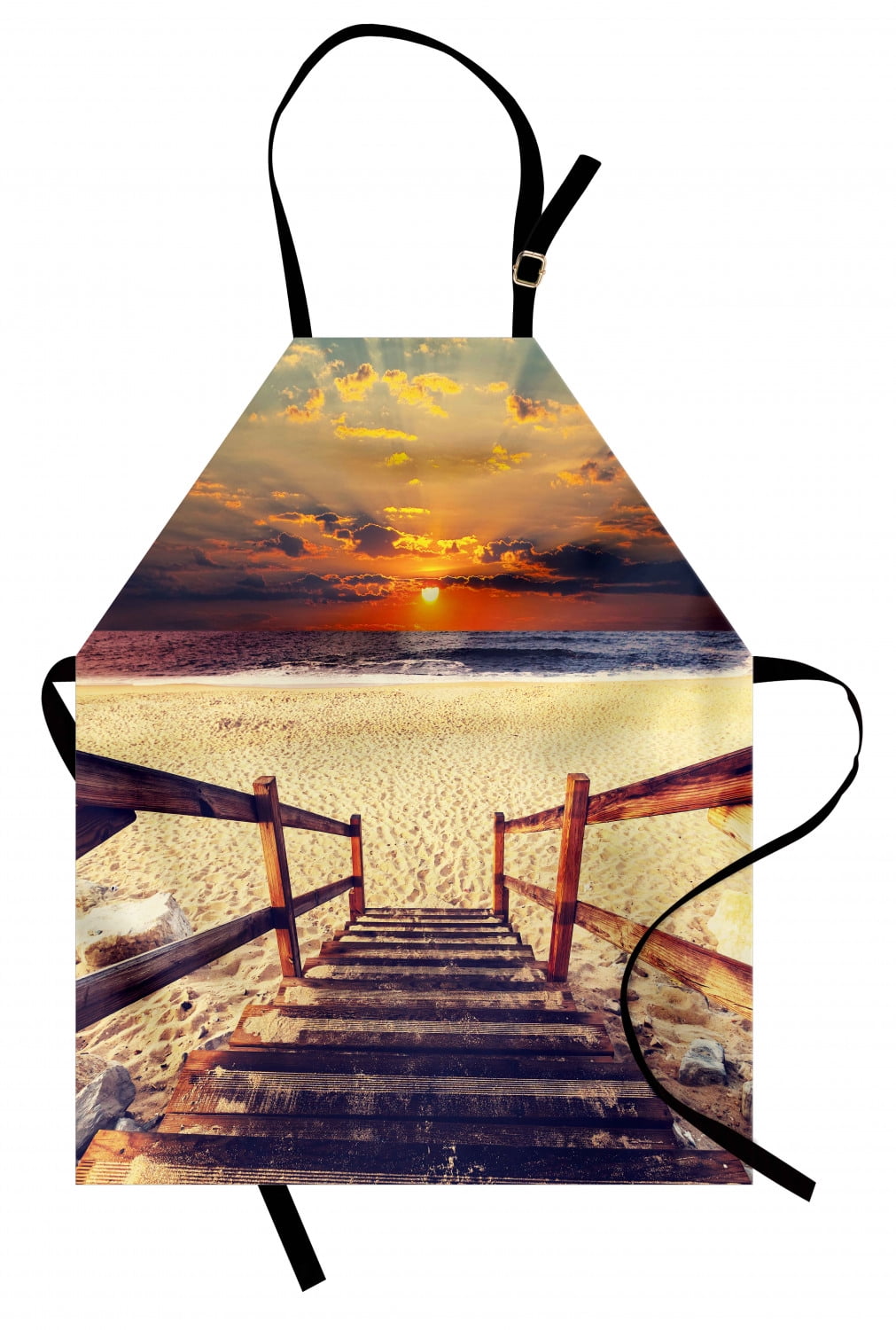 Beach Apron Stairs Lead to the Beach with Dramatic Horizon Scenery ...