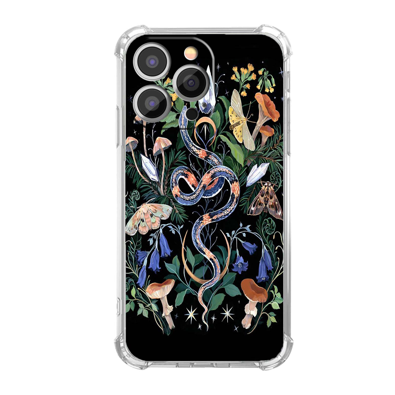 Night Forest Snake Case for iPhone 13 Pro Max,Aesthetic Art Design Pattern Soft Full TPU Bumper ...