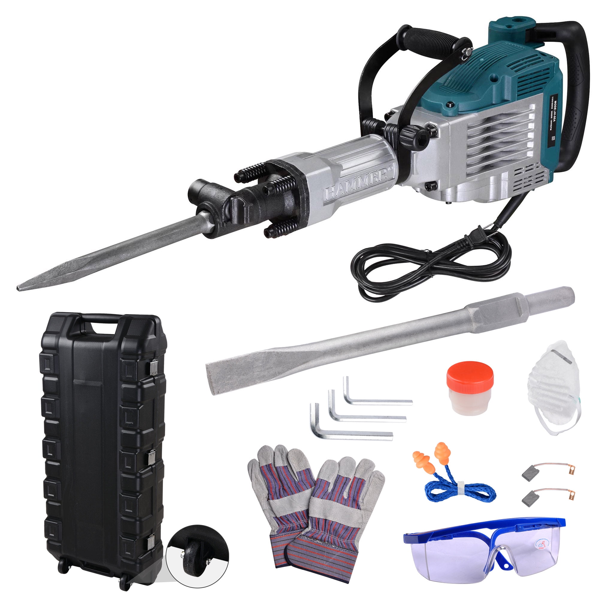 3600w Electric Demolition Jack Hammer 1800 Bpm Concrete Breaker W 2