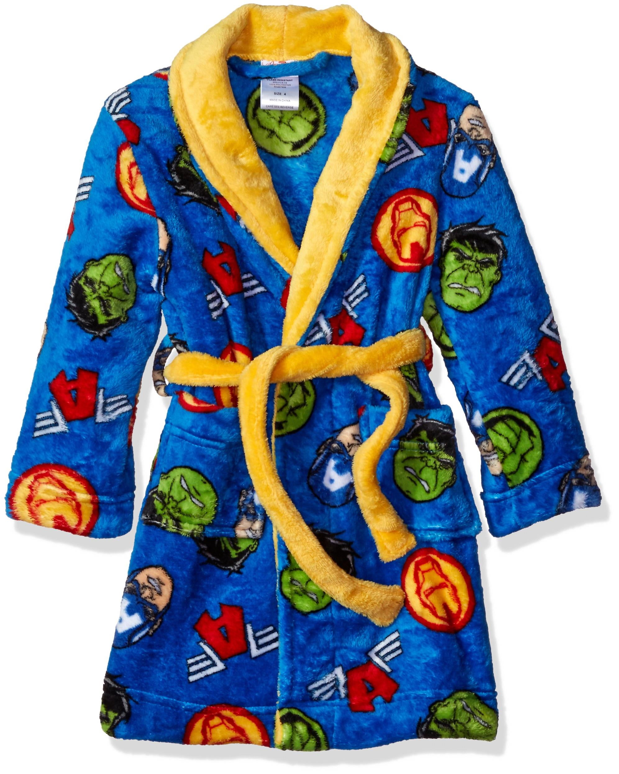 Marvel Boys' Avengers Luxe Plush Robe, Blue, Size: 4 - Walmart.com