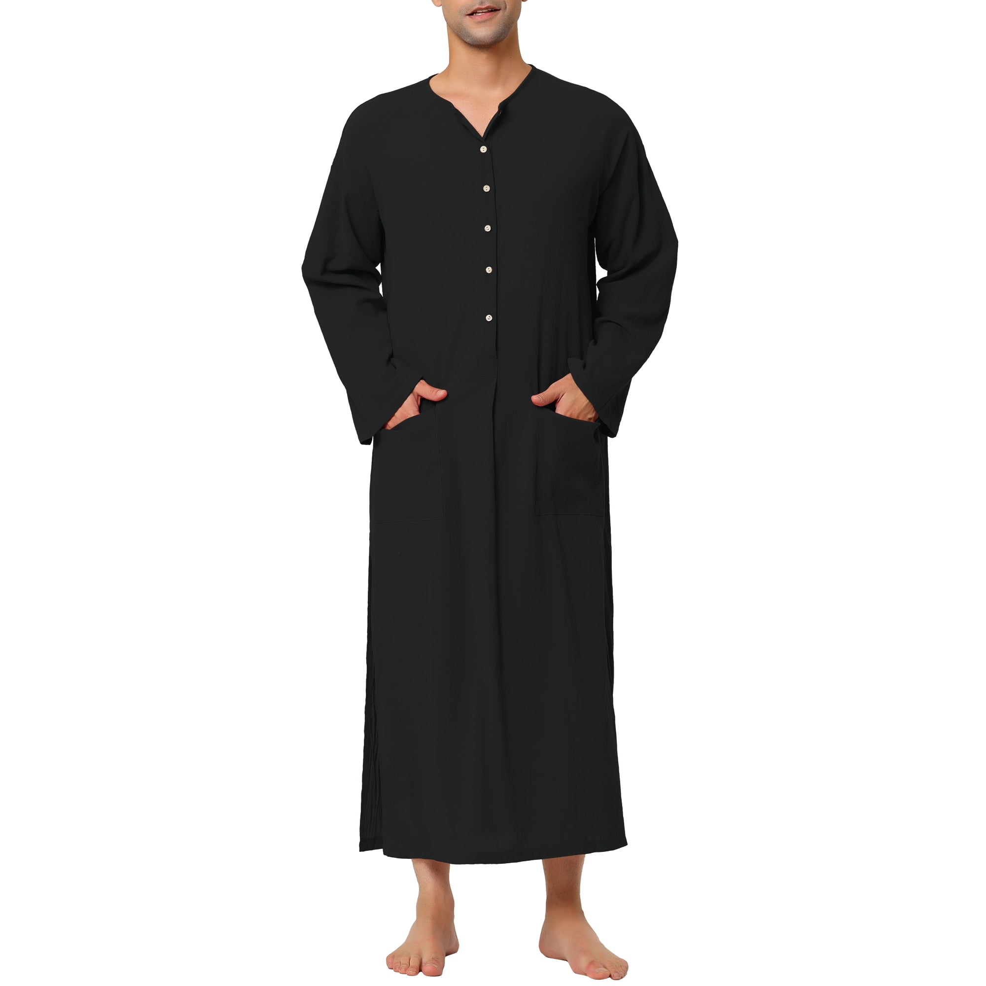 Click here for Inspire Chic Mens Nightshirt Cotton Long Solid Col... prices