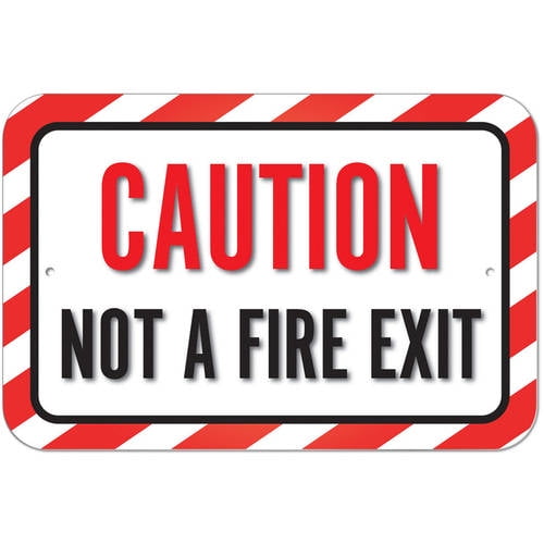 Caution Not A Fire Exit Sign - Walmart.com