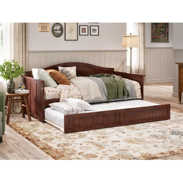 AFI Acadia Wood Twin Size Daybed Frame with Twin Trundle White ...