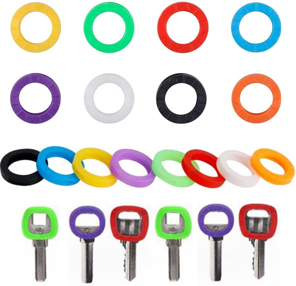 32 Pieces Key Caps Tags Covers, Plastic Key Identifier Ring Label Key ...