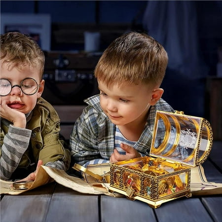 Pirate Treasure Boxes Storage Organizer Coin Vintage Classic Treasures ...