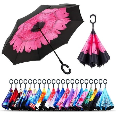 Owen Kyne Windproof Double Layer Folding Inverted Umbrella, Self Stand ...