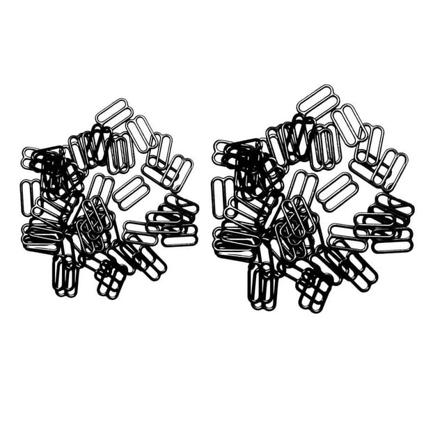 200 Pieces Black Metal Bra Strap Adjuster Slider/ Hook 8 Sewing Craft ...