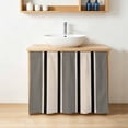 Black Beige Stripes Cabinet Curtain, Lines Modern Vertical Stripes Sink ...