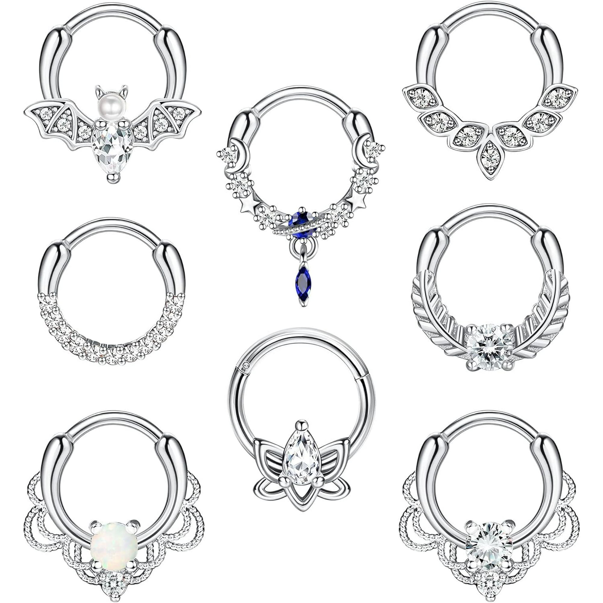 Click here for Surjde 8pcs 16g Septum Rings Daith Earrings Septum... prices