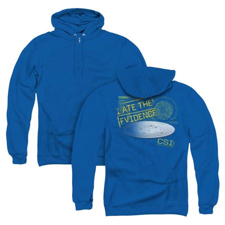CSI-I ATE the Evidence Back Print - Adult Zipper Hoodie, Royal Blue ...