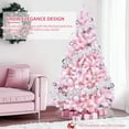 Tapoja 6ft Pink Artificial Christmas Tree Full Flocked Christmas Pine ...