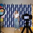 Country Art Photography Backdrop 12x8FT, Vintage Navy Blue Knot Texture ...