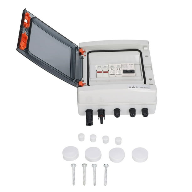 Caja Combinadora Solar Fotovoltaica, 2 Cuerdas 15a Fusible Protección Contra Rayos Ip65 Caja ...