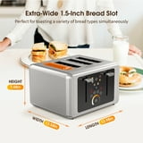 WHALL® Electric Touchscreen Toaster - 4 Slice Stainless Steel Toaster ...