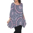 Women's Plus Size Three Quarter Sleeve Geometric Tunic Top With Print ...