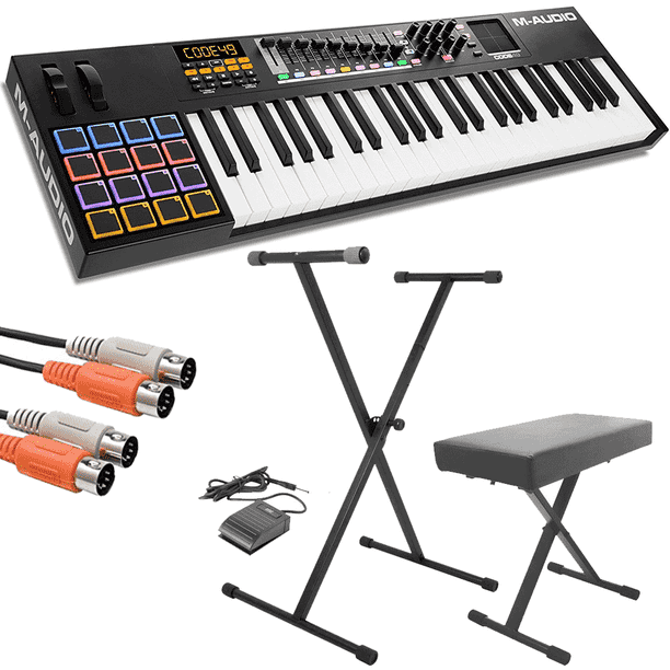 M-Audio Code 49 49-Key USB/MIDI Keyboard Controller + Stand, Bench ... M-Audio Code 49 49-Key USB/MIDI Keyboard Controller + Stand, Bench ...
