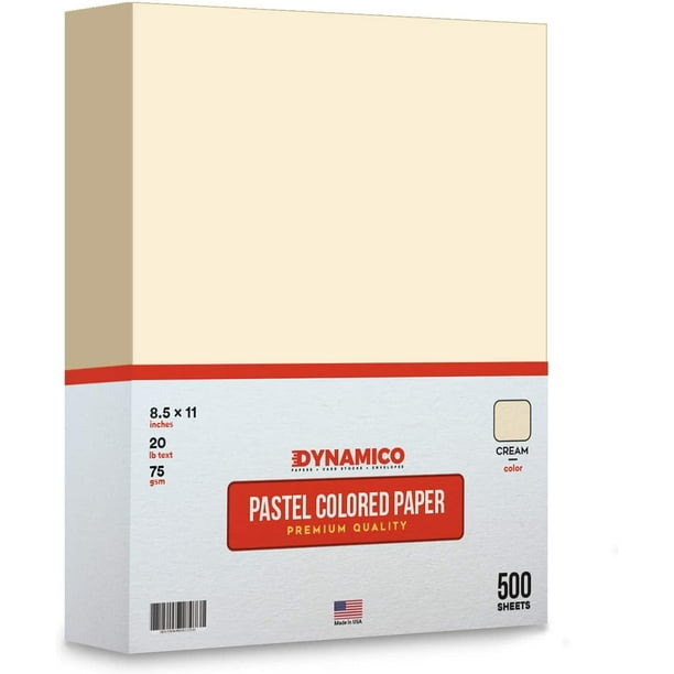 Cream 8.5 x 11" Pastel Light Color Regular Paper, Colored Lightweight ...