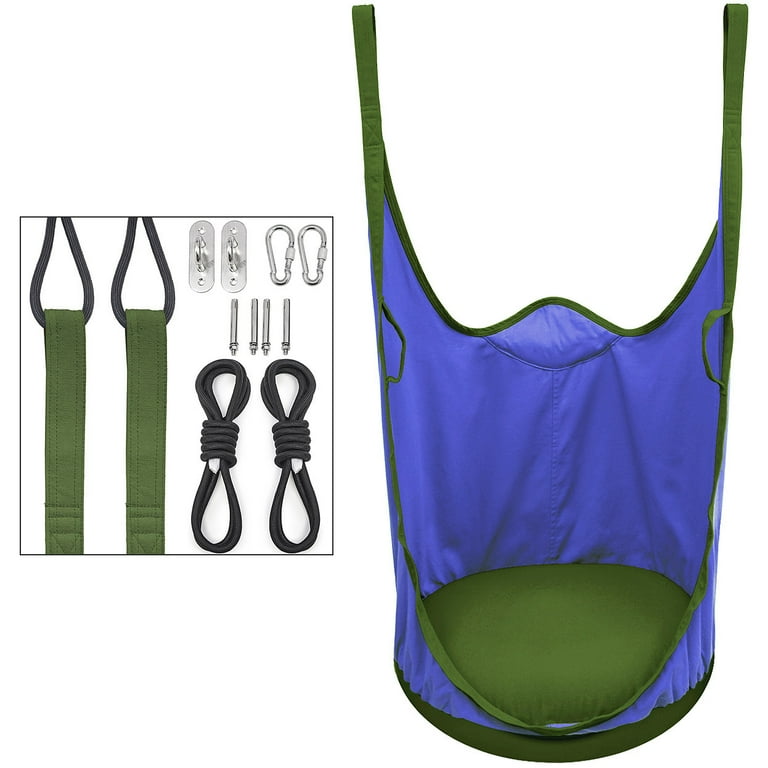 Rebo Kids Hanging Cocoon Pod Chair Hammock Swing Seat Green, 49% OFF