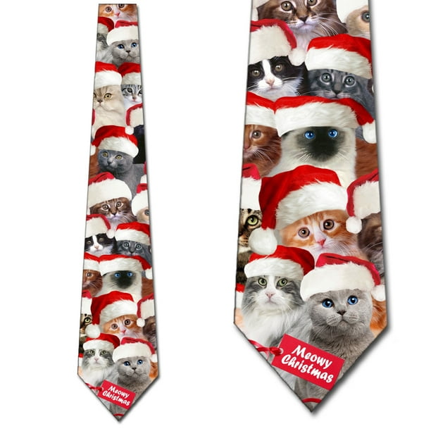 Three Rooker - Cat Ties Mens Meowy Christmas Necktie by Three Rooker ...