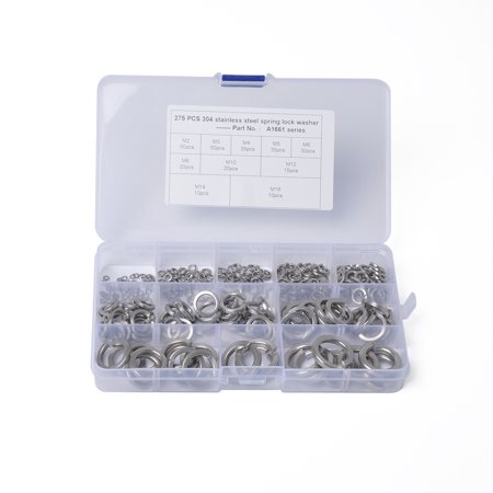 Split Washers M2, M3, M4, M5, M6, M8, M10, M12, M14 and M16, 275Pcs ...