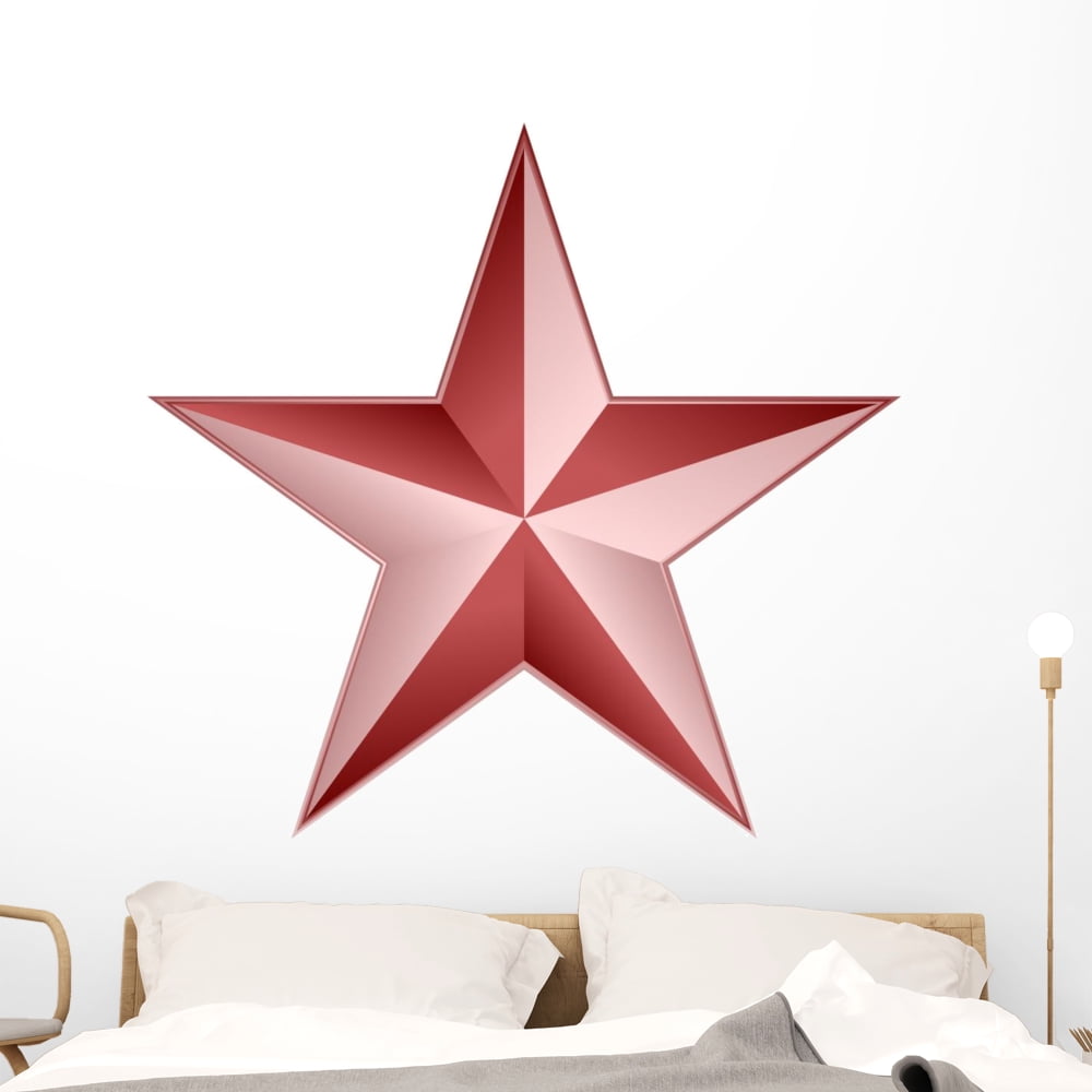 Red Star Wall Mural by Wallmonkeys Peel and Stick Graphic (48 in H x 48 ...