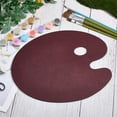 1pc Wood Oil Painting Palettes Oval Coconut Brown 300x240x5mm Hole: 31 ...