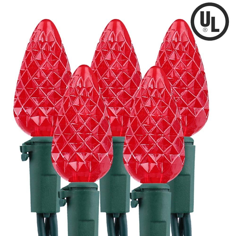 Brizled Faceted C5 LED Christmas Lights, 70 LED 17.25ft Mini String ...